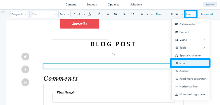 Insert And Edit Icons In Rich Text Modules | MakeWebBetter
